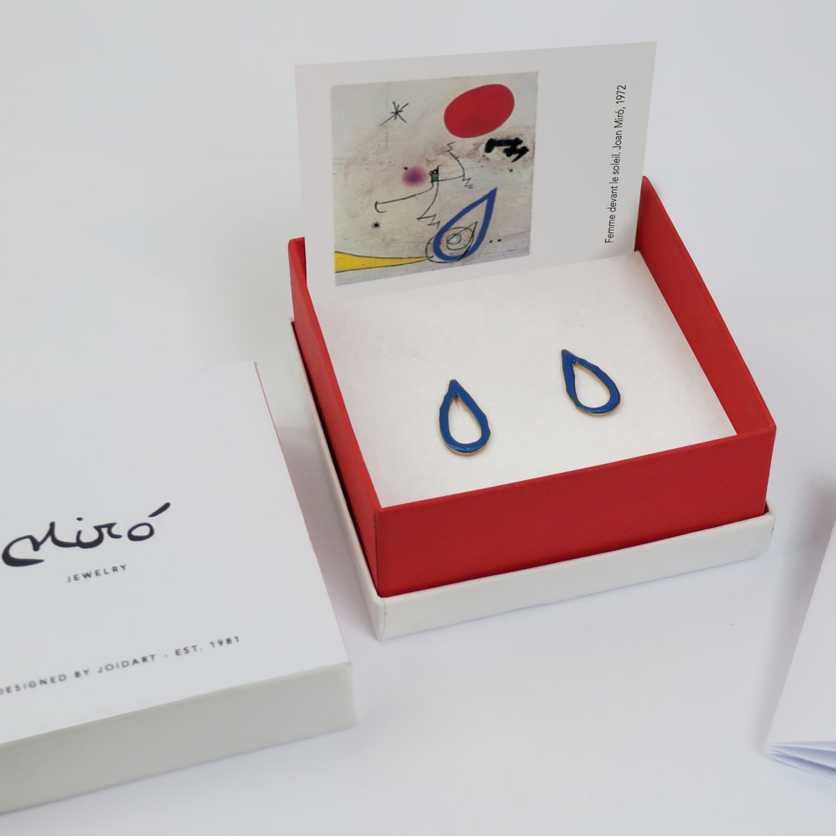 Ohrringe / Miro / 24K vergoldet / drop blau / 2 cm – Shop im Picasso-Museum